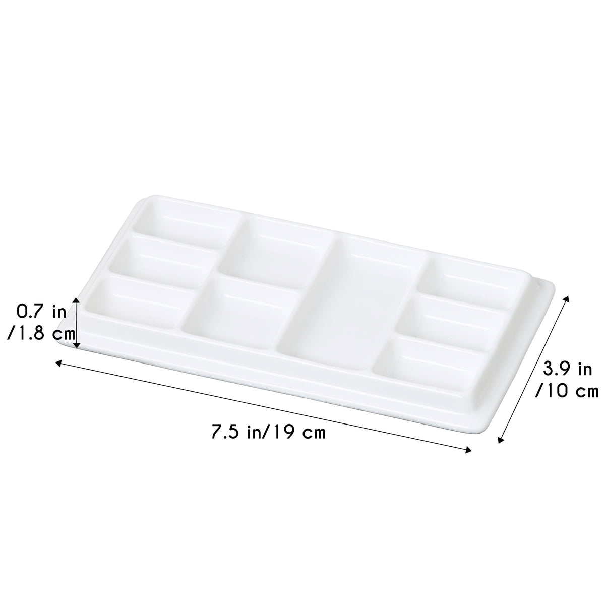 11.5-inch rectangular color palette with 14 compartments and plastic c ...